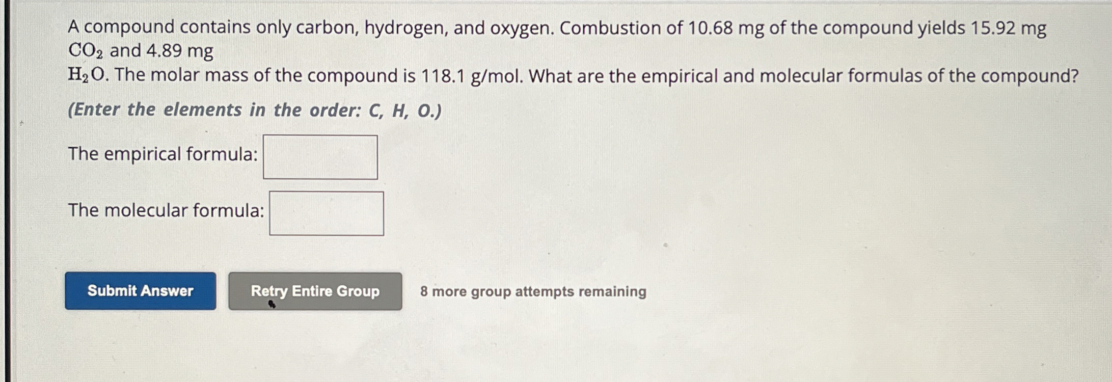 Solved A compound contains only carbon, hydrogen, and | Chegg.com