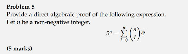 Solved Problem 5Provide a direct algebraic proof of the | Chegg.com