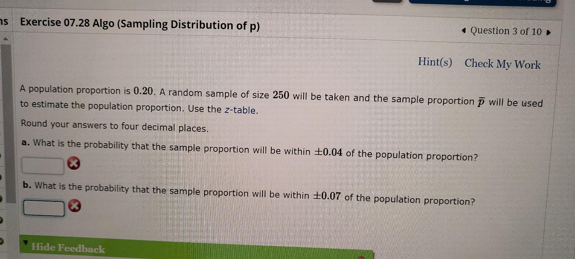 Solved As Exercise 07.28 Algo (Sampling Distribution of p) | Chegg.com