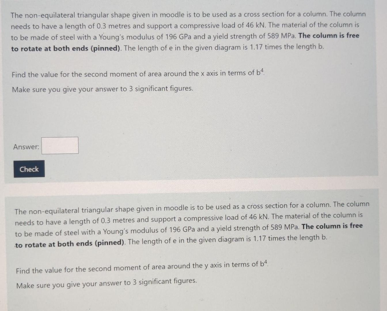 Solved The non-equilateral triangular shape given in moodle | Chegg.com