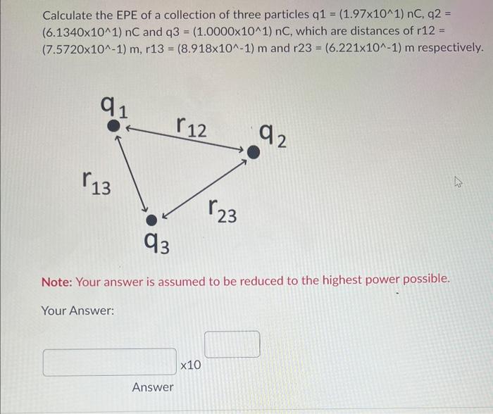 Solved Calculate the EPE of a collection of three particles | Chegg.com
