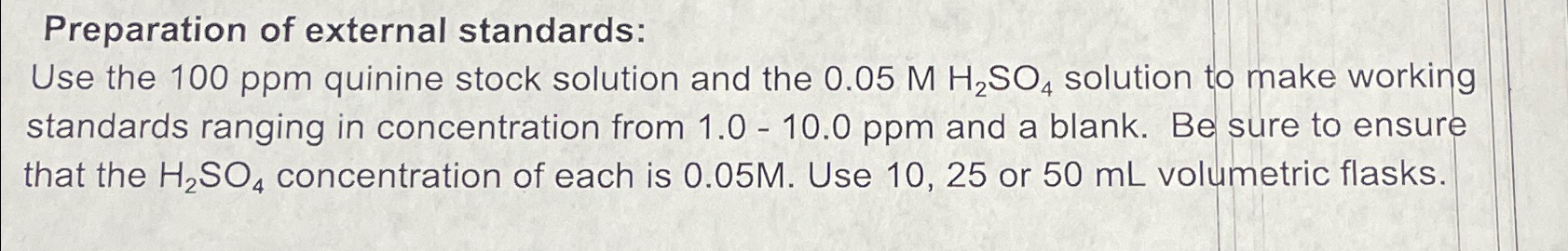 Solved Preparation of external standards:Use the 100 ﻿ppm | Chegg.com