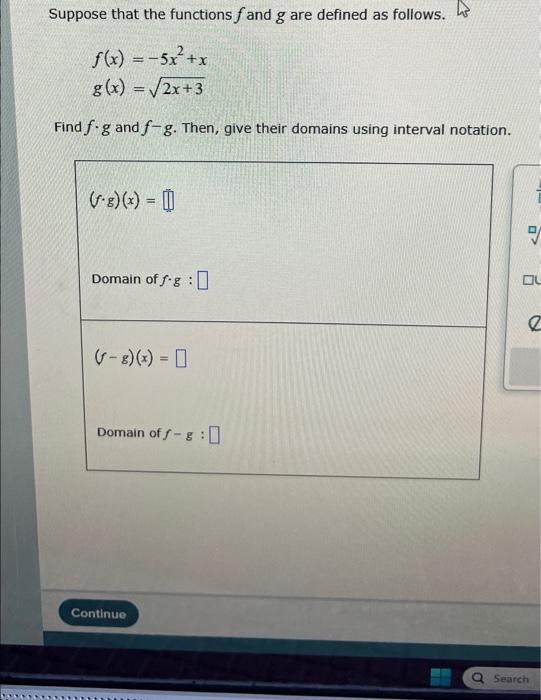 Solved Suppose that the functions fand g are defined as | Chegg.com