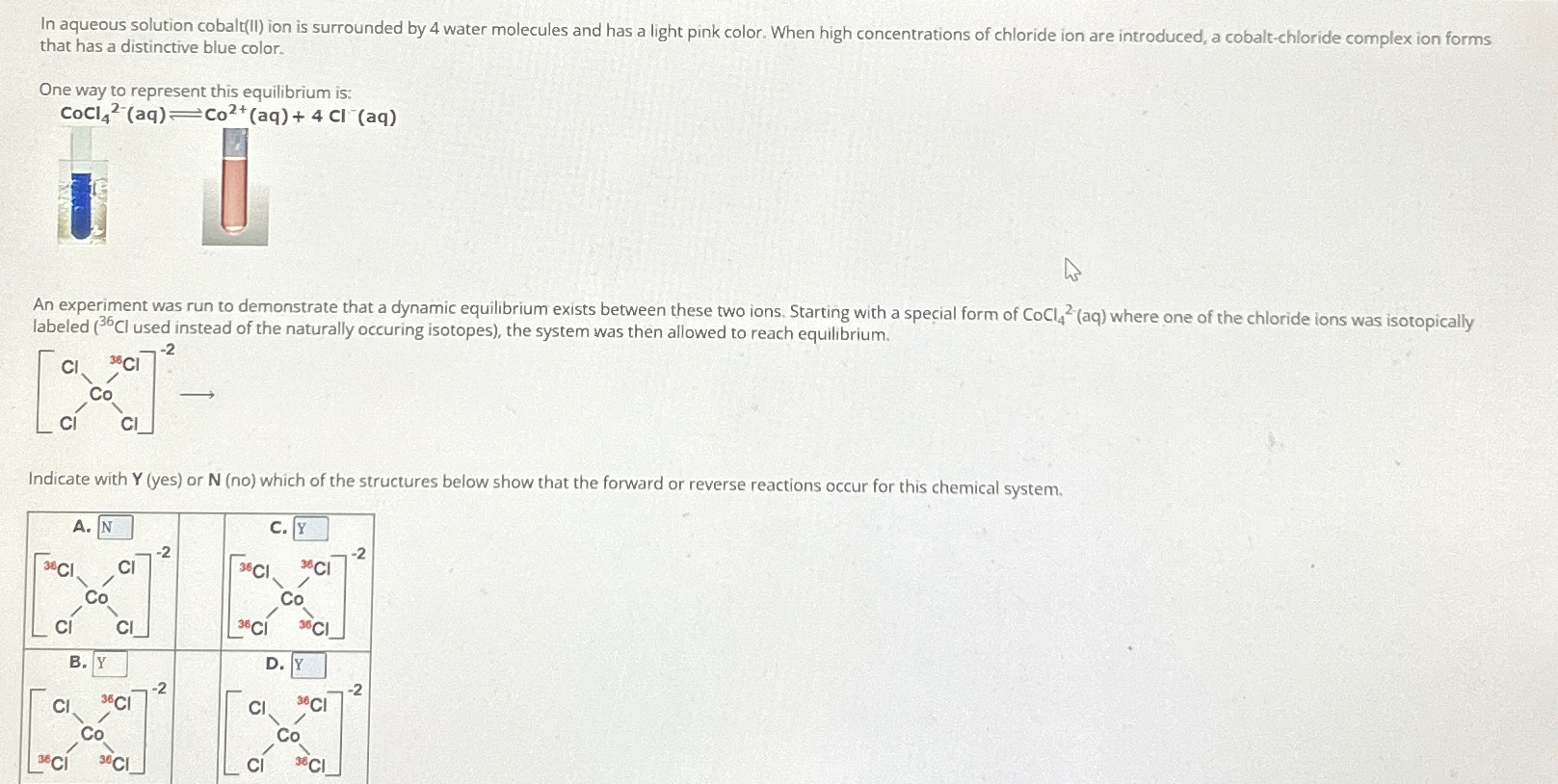 Solved In aqueous solution cobalt(II) ﻿ion is surrounded by | Chegg.com