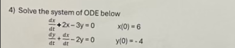 Solved Solve the system of ODE | Chegg.com