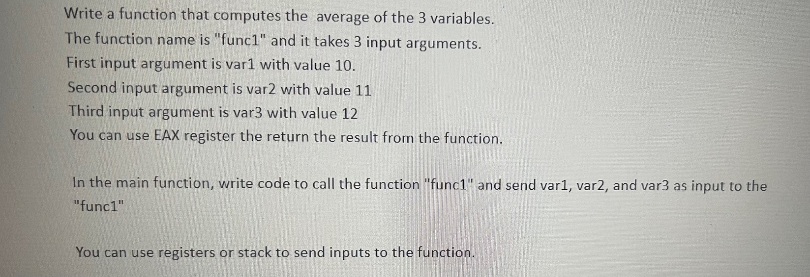 In Assembly x86 ﻿Please!Thank you in advance! ﻿Write | Chegg.com