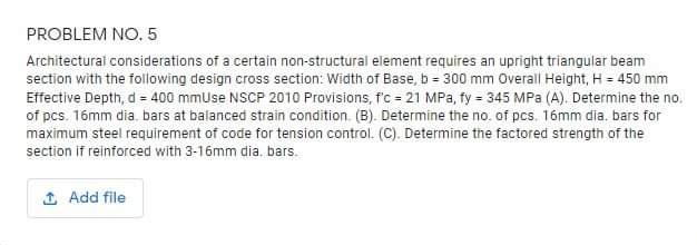 Solved = PROBLEM NO.5 Architectural considerations of a | Chegg.com