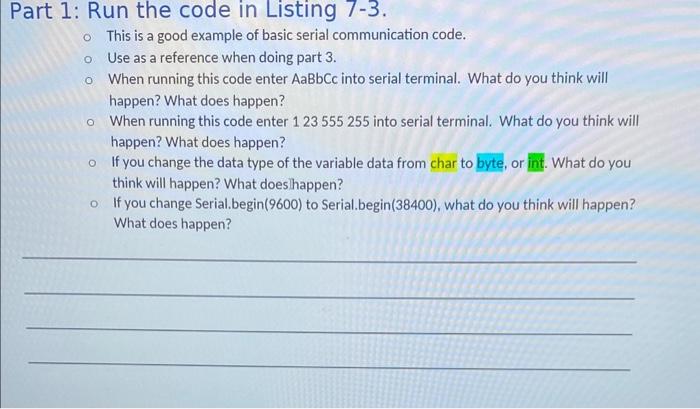 Solved This is a good example of basic serial communication | Chegg.com