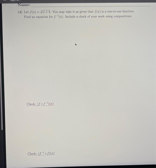 Solved (4) Let f(x)=3x+4. You may take it as given that f(x) | Chegg.com