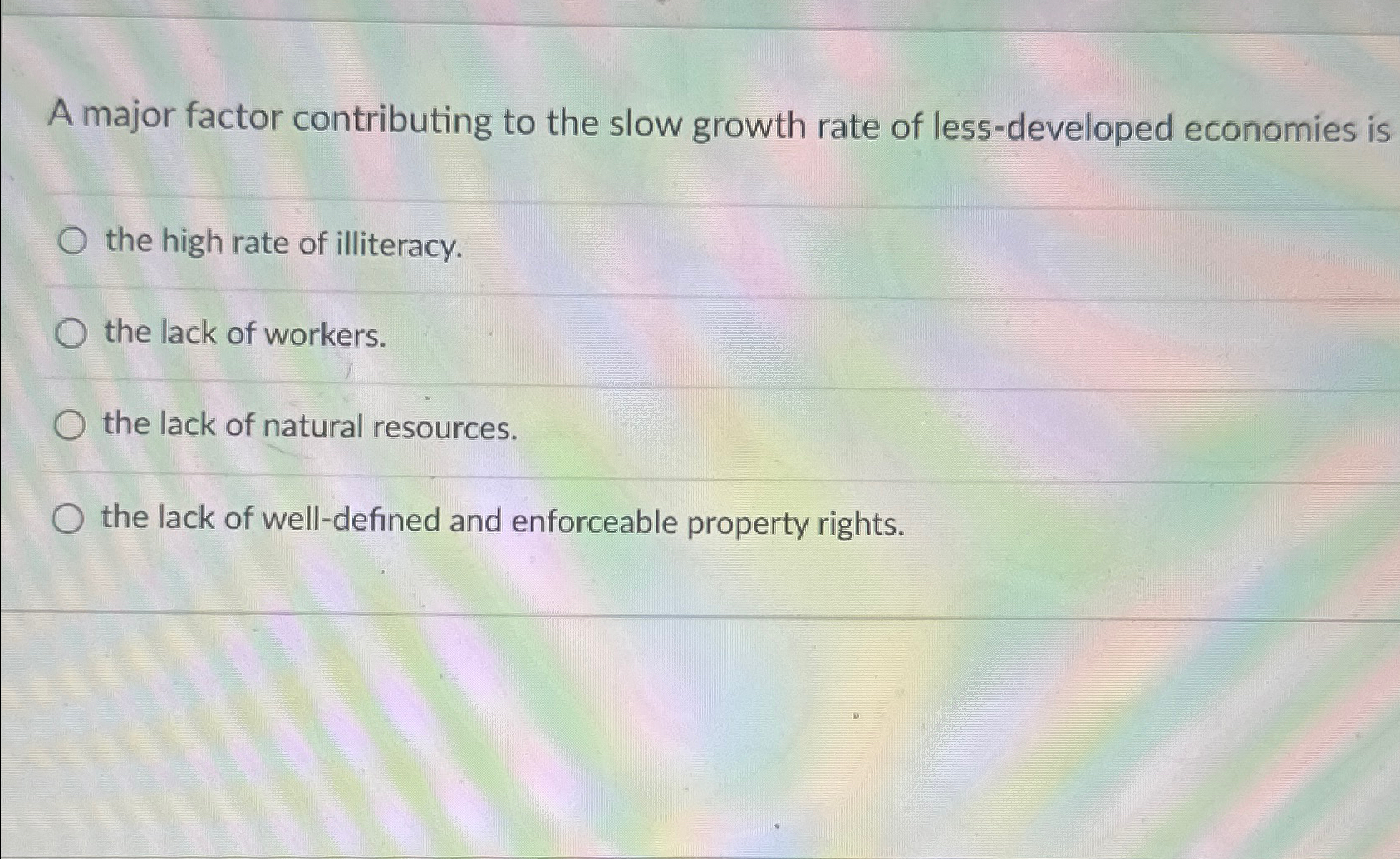 Solved A major factor contributing to the slow growth rate | Chegg.com