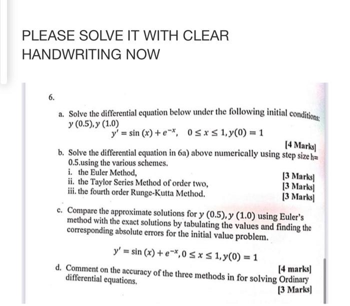 Solved PLEASE SOLVE IT WITH CLEAR HANDWRITING NOW 6. a. | Chegg.com