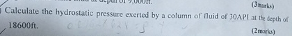 Solved Calculate the hydrostatic pressure exerted by a | Chegg.com