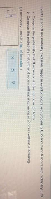 Solved Events A and B are mutually exclusive. Suppose event | Chegg.com