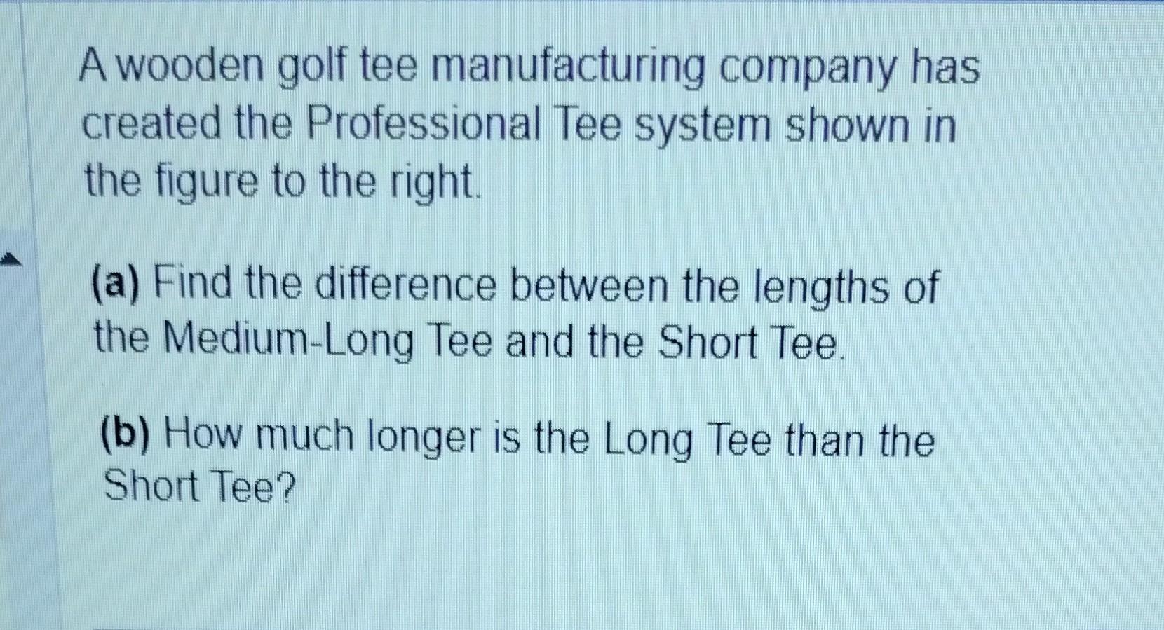 Solved A wooden golf tee manufacturing company has created | Chegg.com