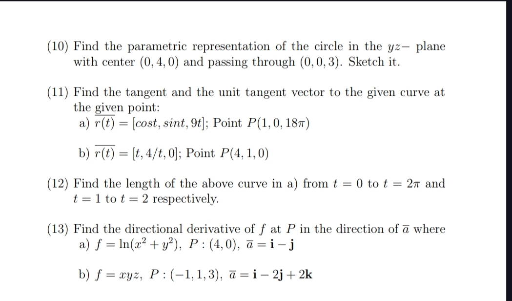 Solved (10) ﻿Find the parametric representation of the | Chegg.com
