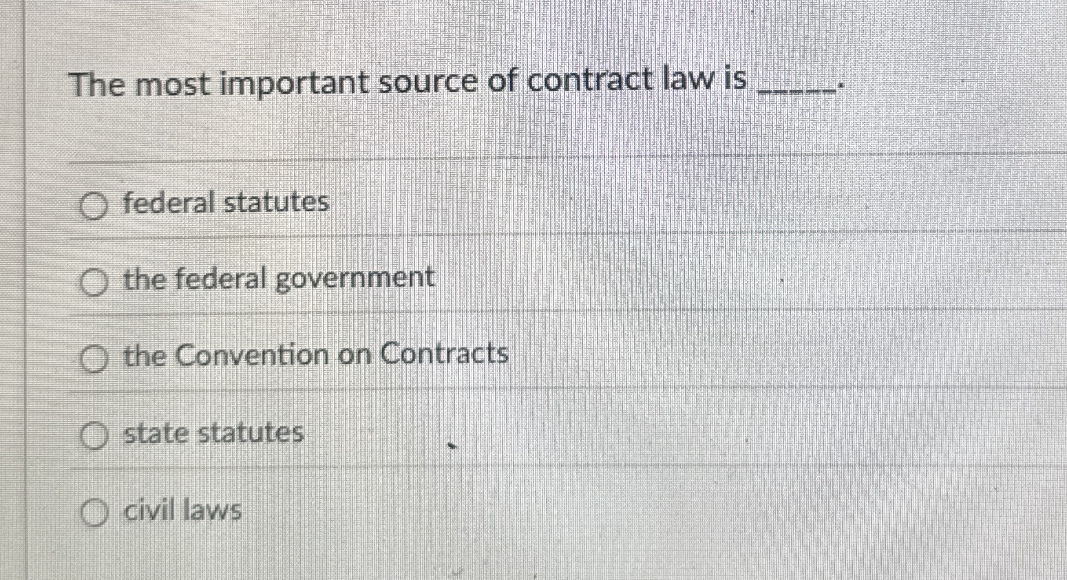 Solved The most important source of contract law is | Chegg.com