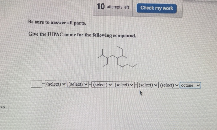 Solved 10 attempts left Check my work Be sure to answer all | Chegg.com