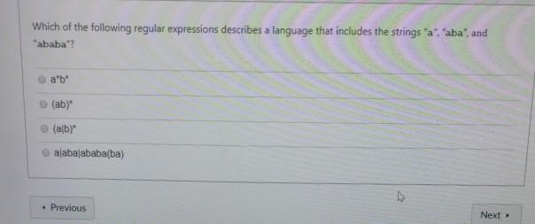 Solved Which of the following regular expressions describes | Chegg.com