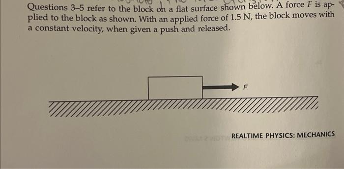 Solved Questions 3−5 refer to the block on a flat surface | Chegg.com