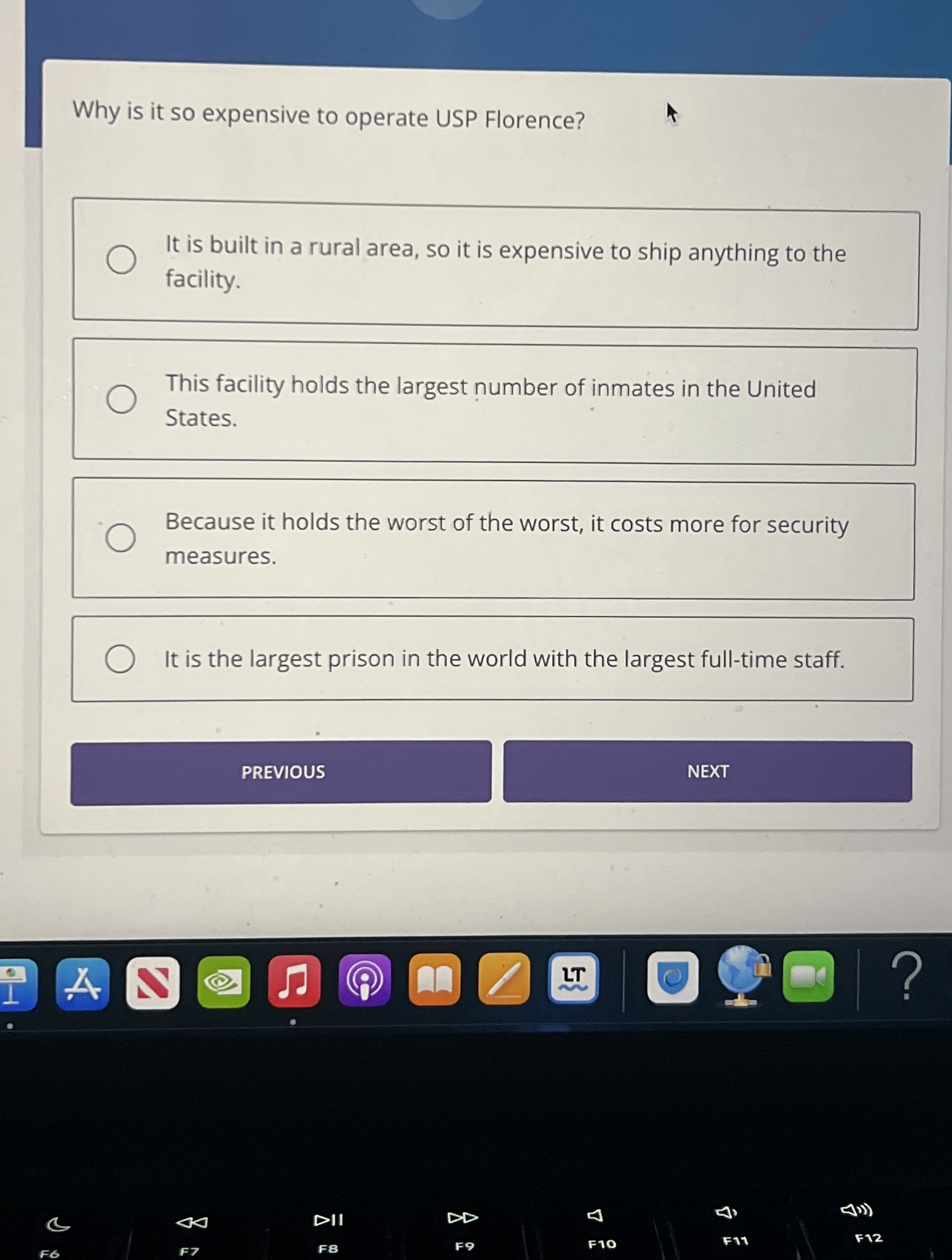 Solved Why is it so expensive to operate USP Florence?It is | Chegg.com
