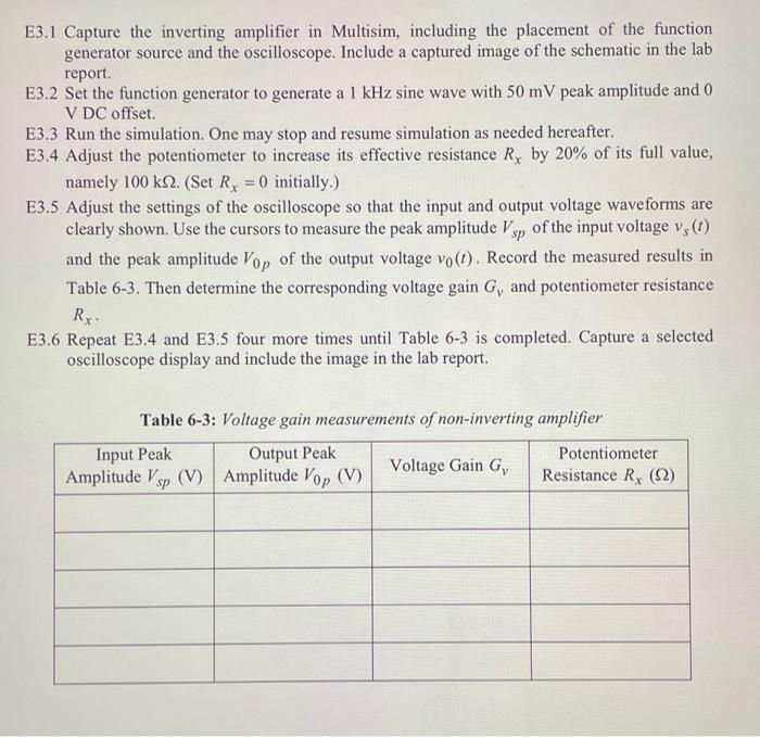 Solved Exercise 6-3: Non-inverting amplifier Consider the | Chegg.com