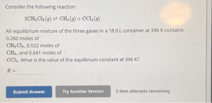 Solved Consider the following reaction: | Chegg.com