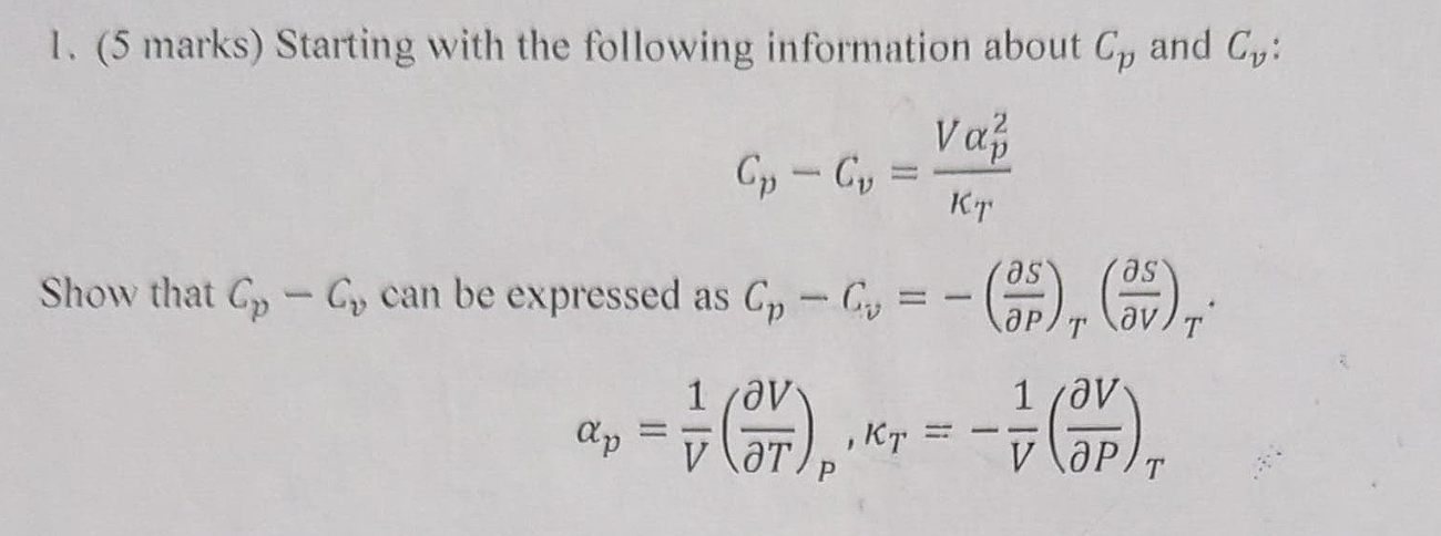Solved (5 ﻿marks) ﻿Starting with the following information | Chegg.com