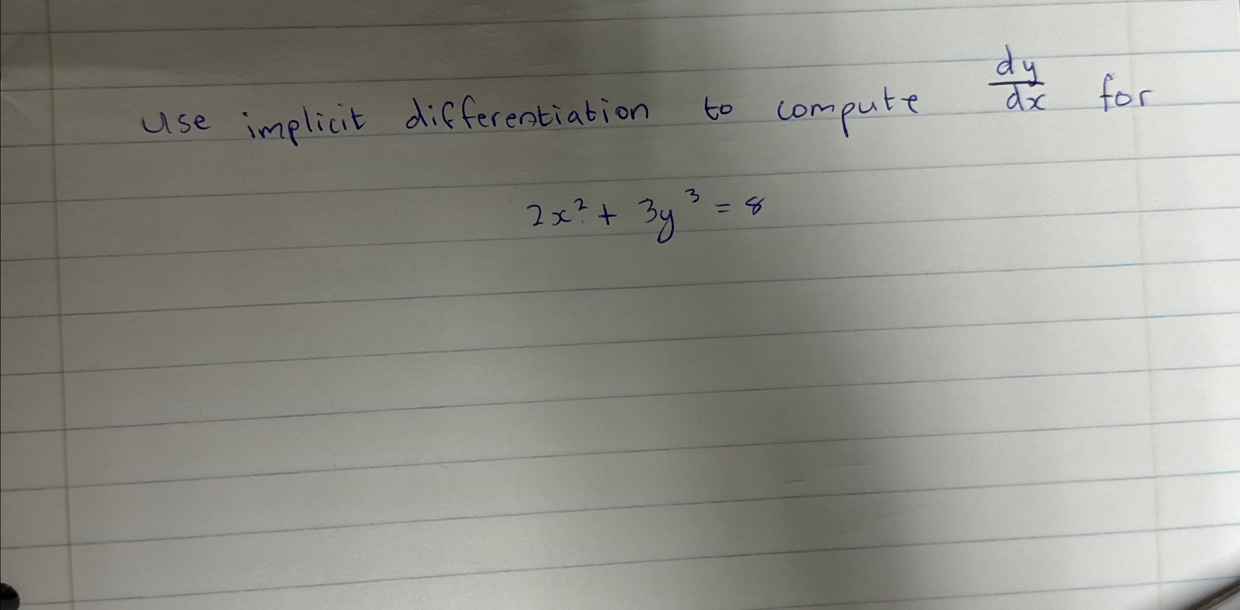 Solved Use implicit differentiation to compute dydx | Chegg.com