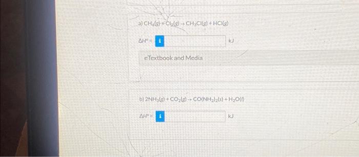 Solved Ch4 S Cl2 G Ch3cl G Hcl G Etextbookand Media