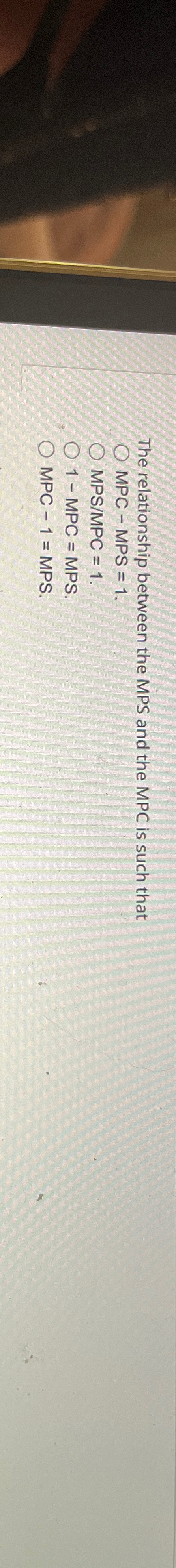 Solved The relationship between the MPS and the MPC is such | Chegg.com