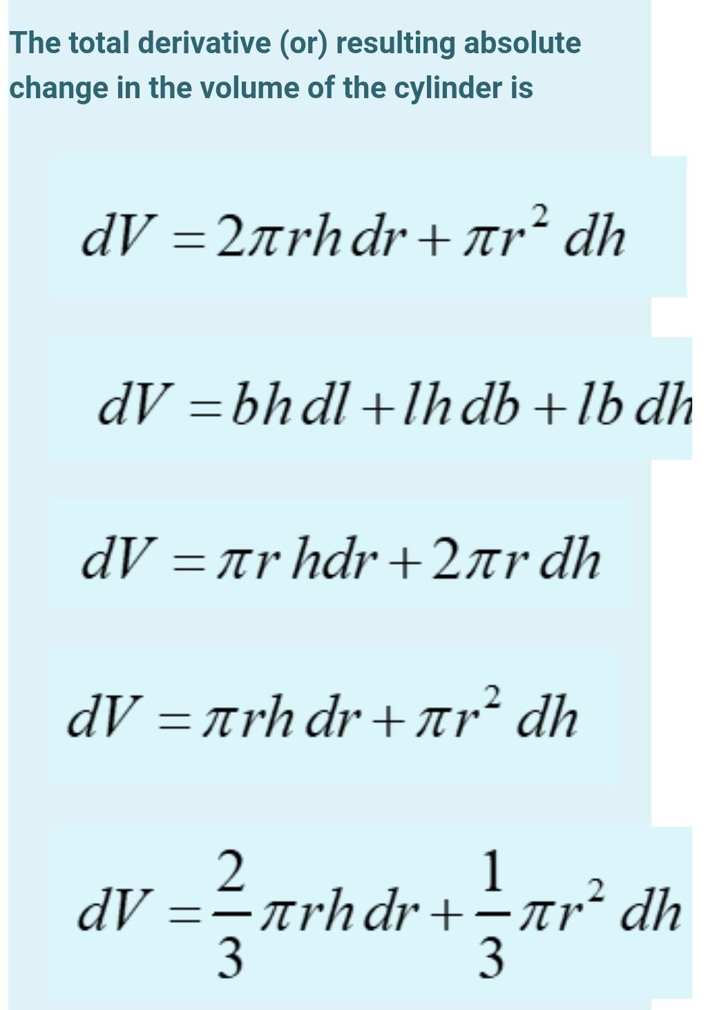 Solved The total derivative (or) resulting absolute change | Chegg.com