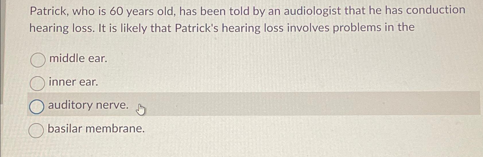 Solved Patrick, who is 60 ﻿years old, has been told by an | Chegg.com