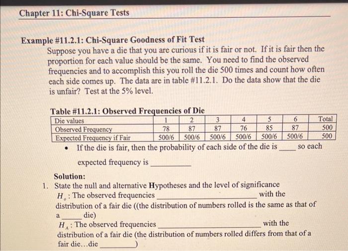 Solved Chapter 11: Chi-Square Tests Example #11.2.1: | Chegg.com