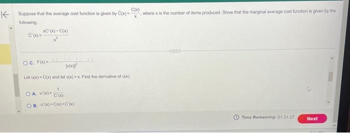 Solved Suppose that the average cost function is given by | Chegg.com