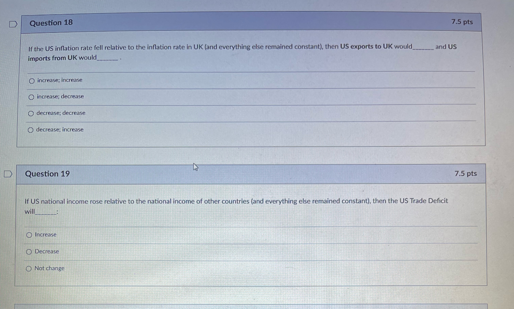 Solved Question 187.5 ﻿ptsIf the US inflation rate fell | Chegg.com