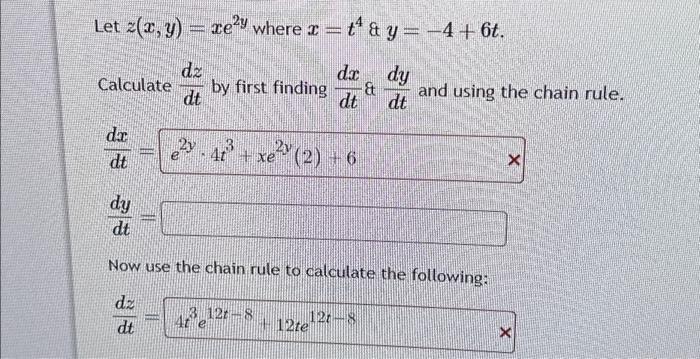 Solved Let z(x, y) = re dr dt dy Calculate by first finding | Chegg.com
