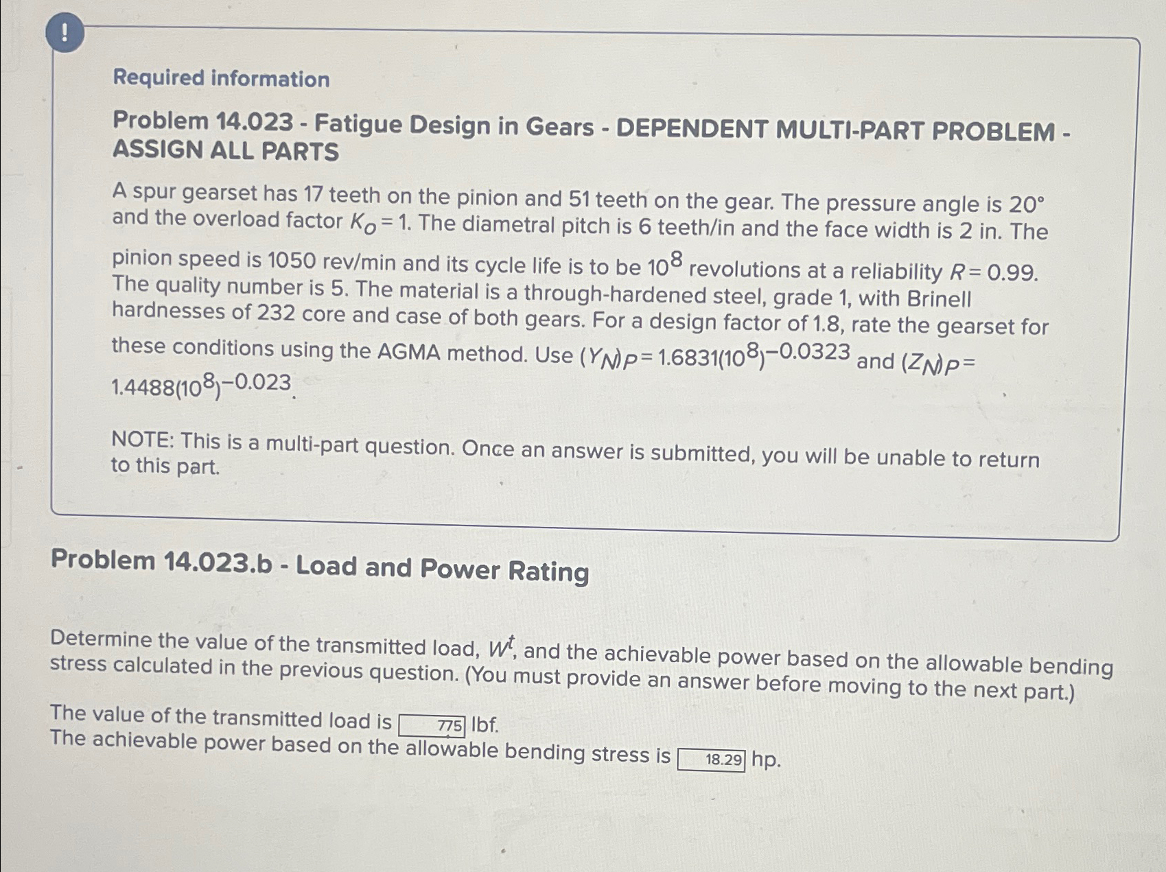 !Required informationProblem 14.023 - ﻿Fatigue Design | Chegg.com