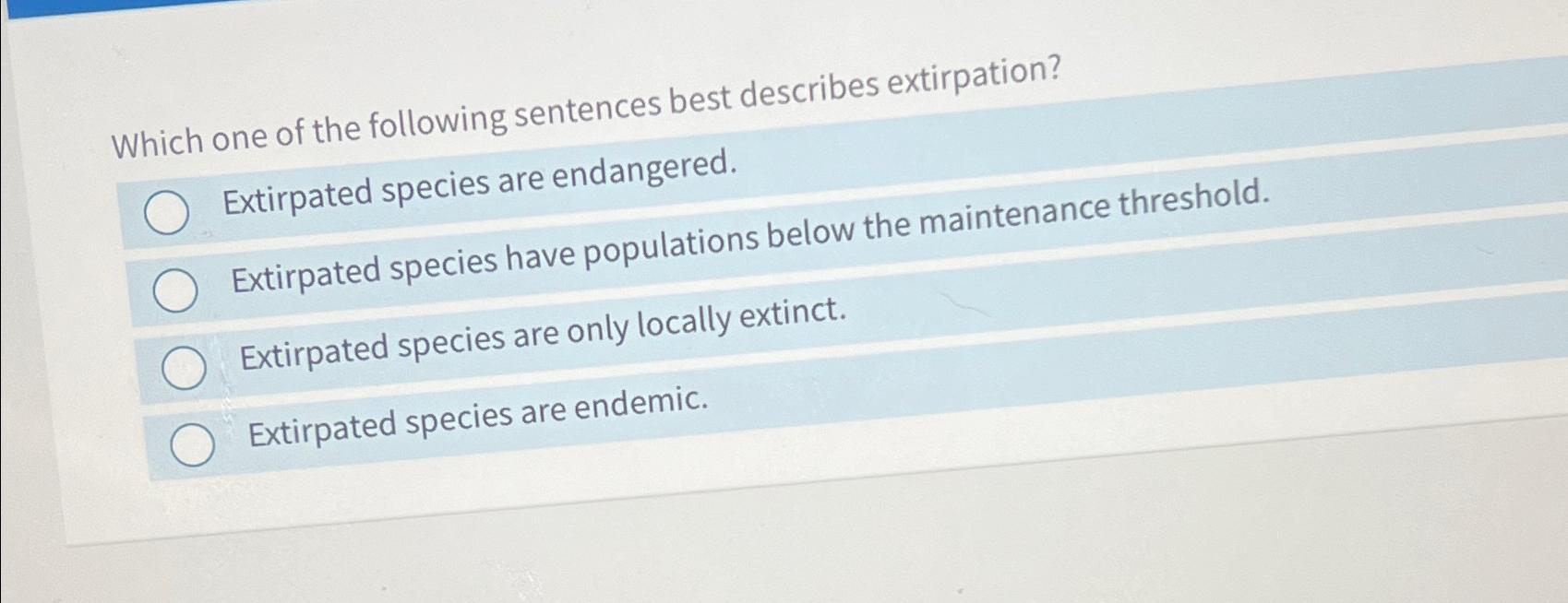 Solved Which one of the following sentences best describes | Chegg.com