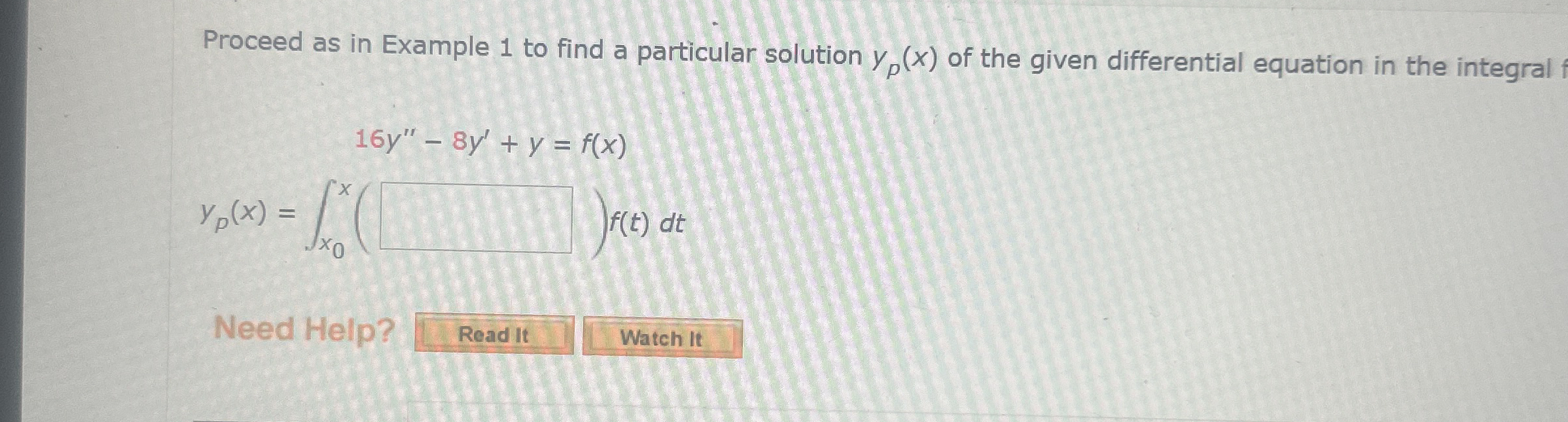 Solved Proceed as in Example 1 ﻿to find a particular | Chegg.com