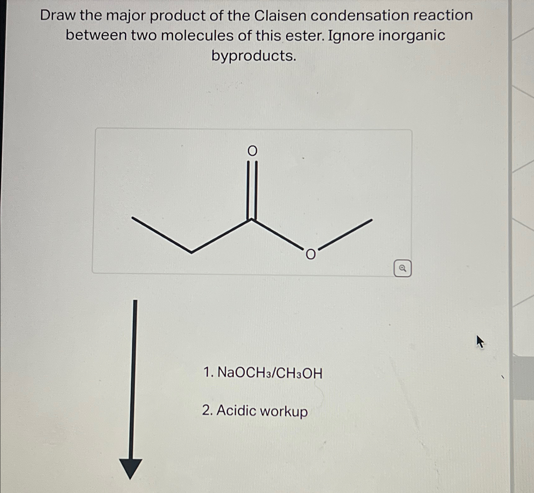 Solved Draw the major product of the Claisen condensation | Chegg.com