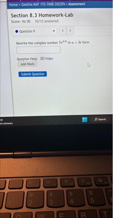 Solved Rewrite the complex number 7e45i in a+bi form | Chegg.com