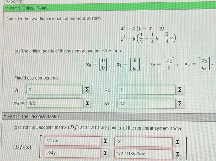 Solved Consider the two-dimensional autonomous system \\[ | Chegg.com