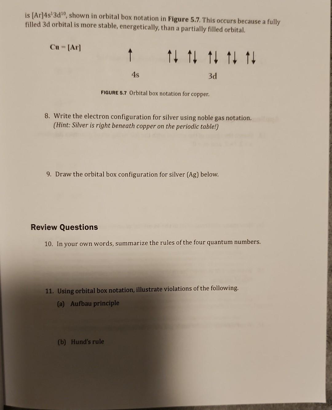 is [Ar]4 s13 d10, shown in orbital box notation in | Chegg.com
