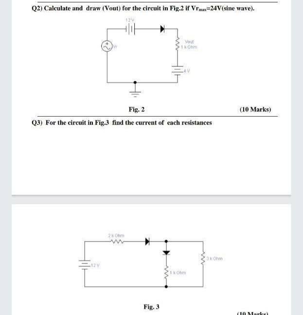 Solved (2) Calculate and draw (Vout) for the circuit in | Chegg.com