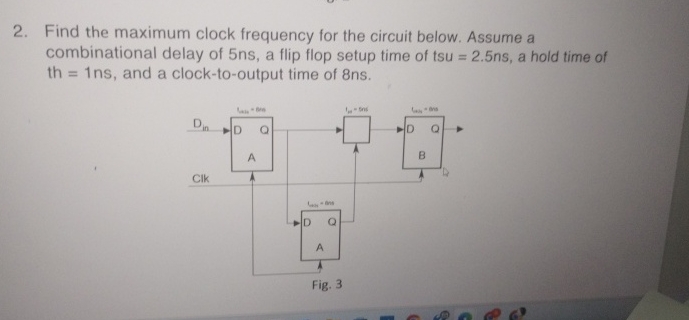 Find the maximum clock frequency for the circuit | Chegg.com