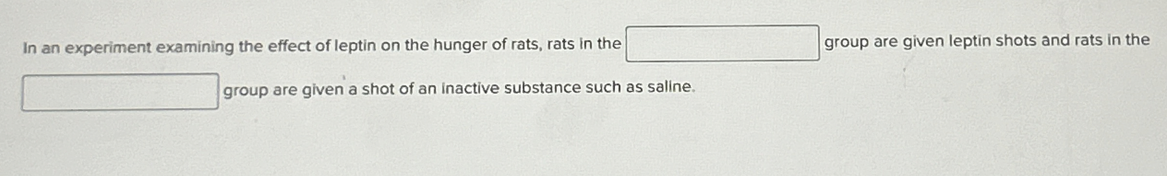 Solved In an experiment examining the effect of leptin on | Chegg.com