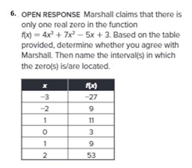 Solved 6. OPEN RESPONSE Marshall claims that there is only | Chegg.com
