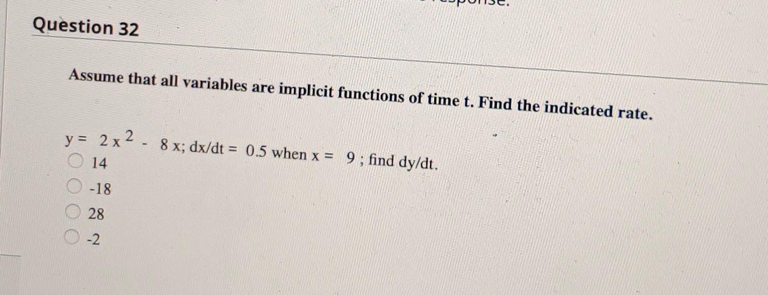 Solved Question 32 Assume that all variables are implicit | Chegg.com
