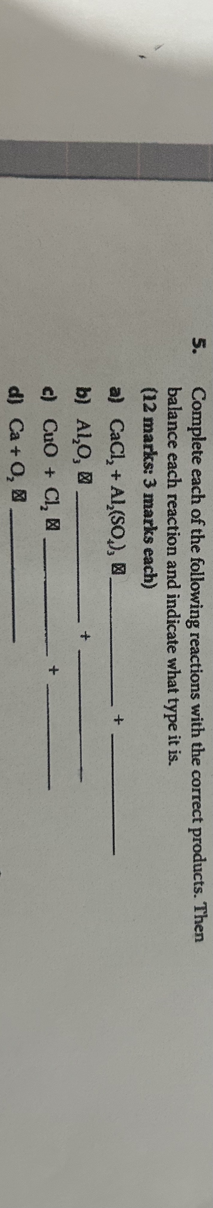 Solved Complete each of the following reactions with the | Chegg.com