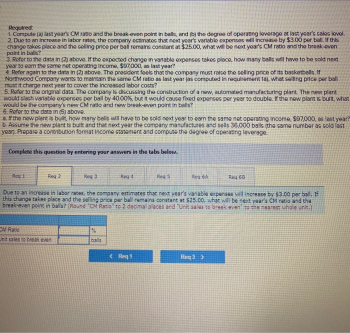 Solved Problem 6-20 CVP Applications: Break-Even Analysis; | Chegg.com